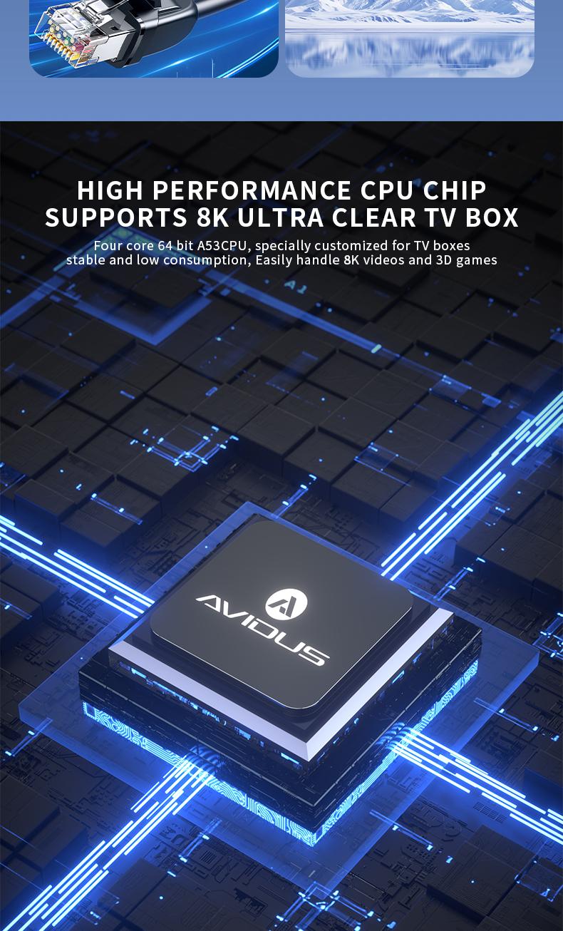 AVIDUS T99 Max 8K ATV Android TV Box 16+256G Dual-Band Wi-Fi 2.4Ghz/5G ...