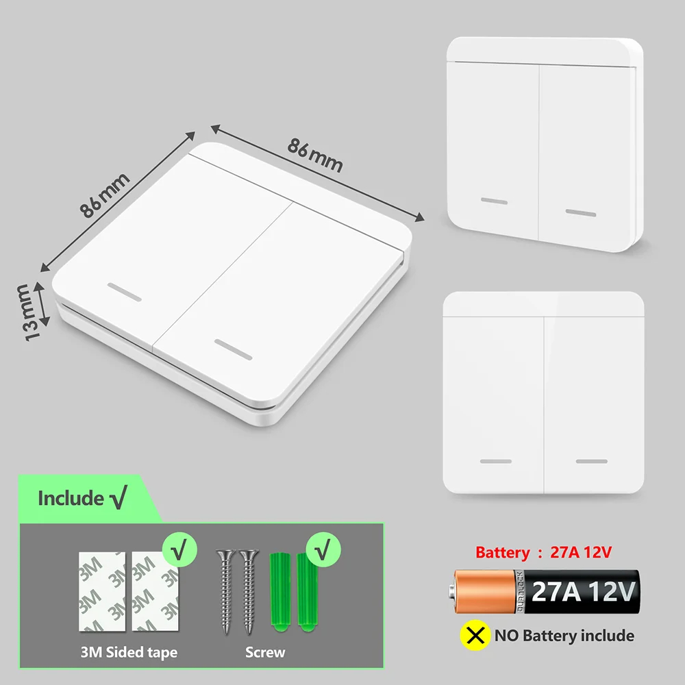 (Local Stock) Wireless Smart Switch Light 433MHz 1/2/3Gang 86 Wall ...