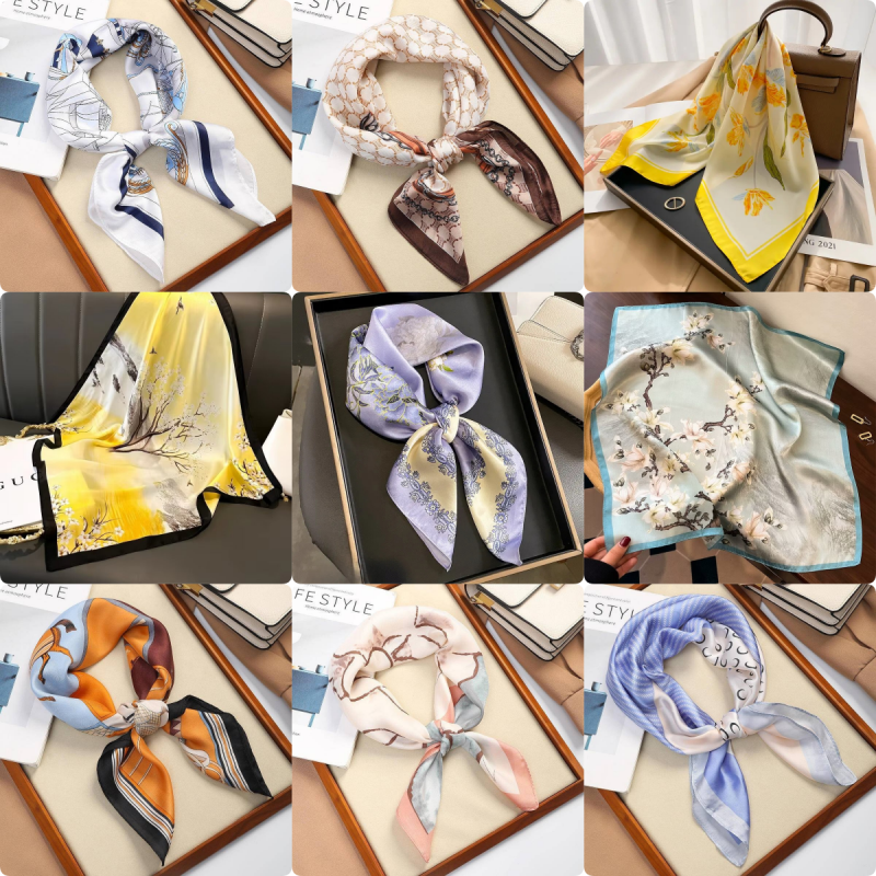 Fashionable and versatile high-end 70cm square scarf Korean version ...