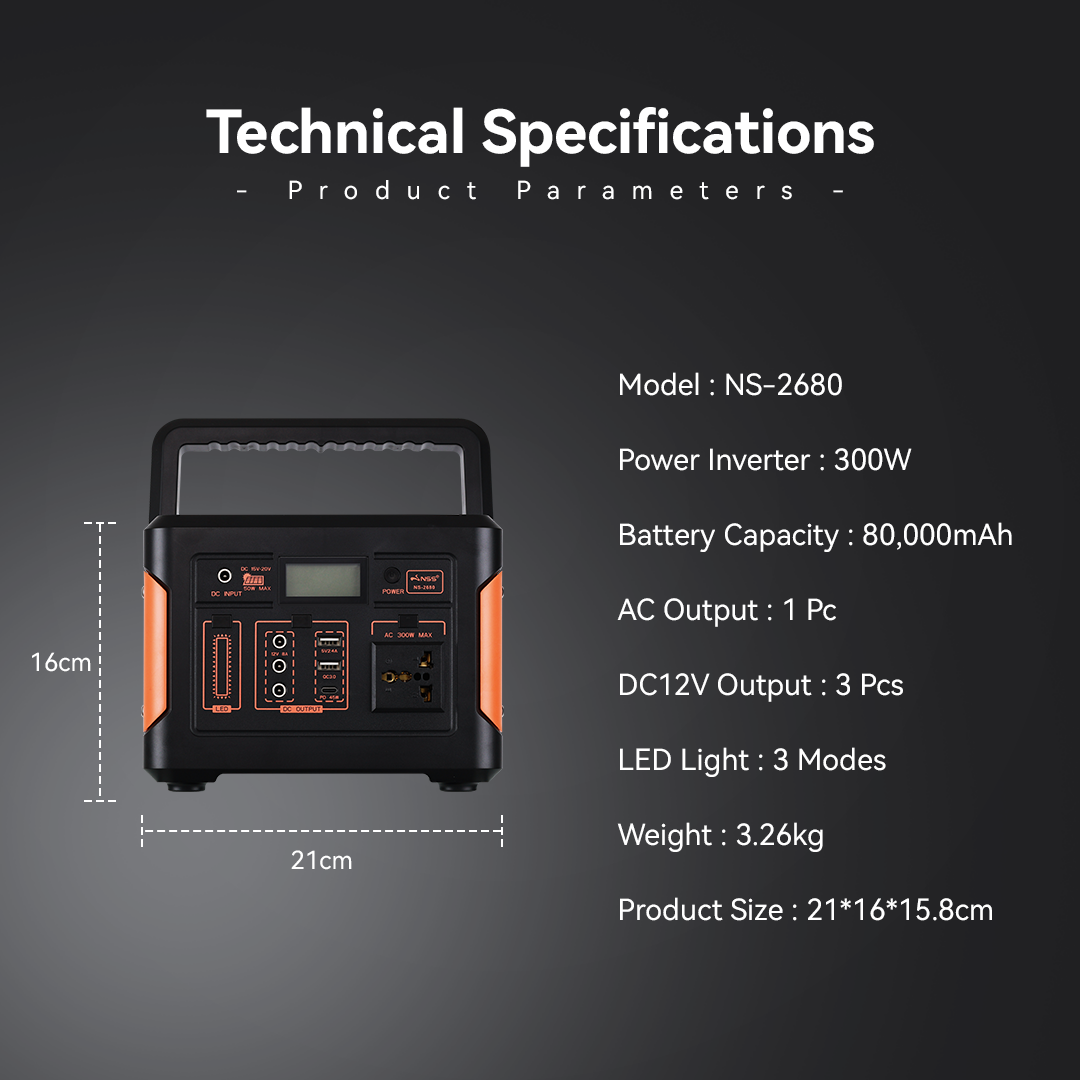 NSS Solar Power Station 300W Generator Multi-Function Portable Big ...
