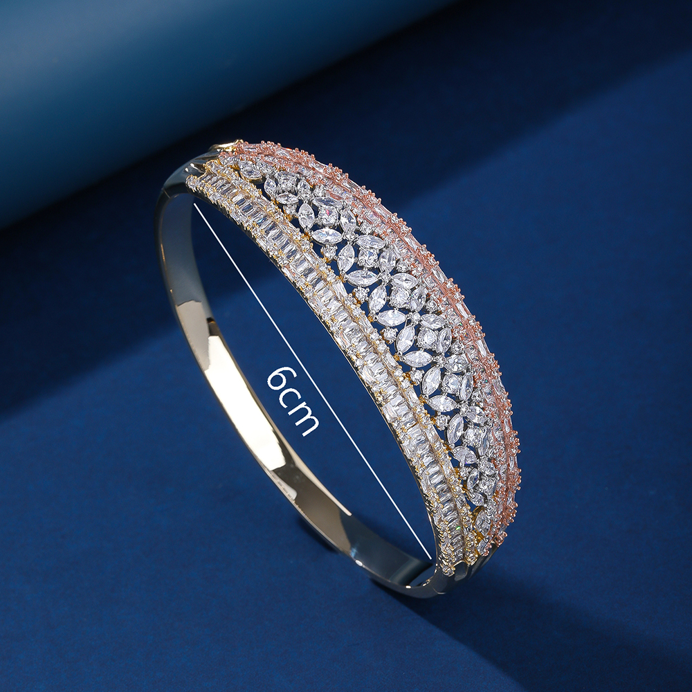 Korean style Luxury Crystal Inlaid Bangles Multiple Colors Exquisite ...