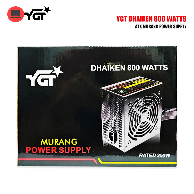 YGT DHAIKEN 800 WATTS MURANG Power Supply Unit Long Cables Desktop ATX ...
