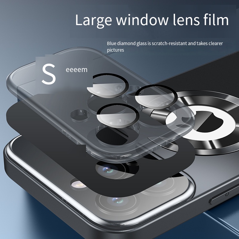 Matte Glass Lens iPhone Case for 11/12/13/14/15/16 Pro/Max - Magnetic ...