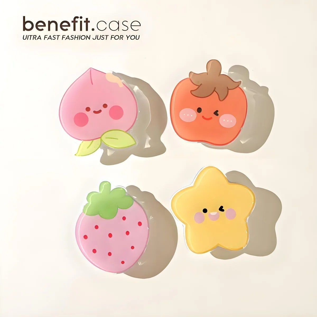 Star Shaped Cute Phone Holder for All Phones Strawberry Peach Sweet ...