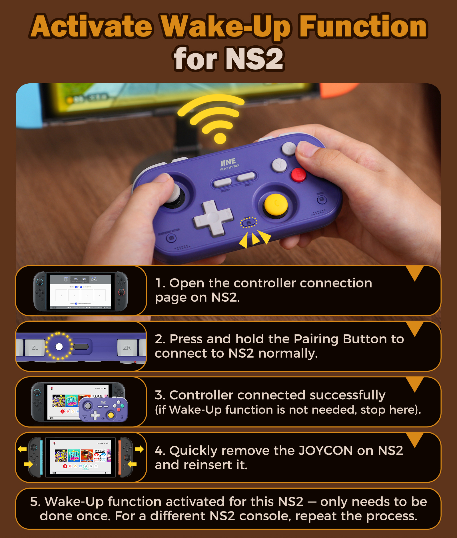 IINE Retro Pocket Game Controller/Compact & Portable Hall Joysticks ...