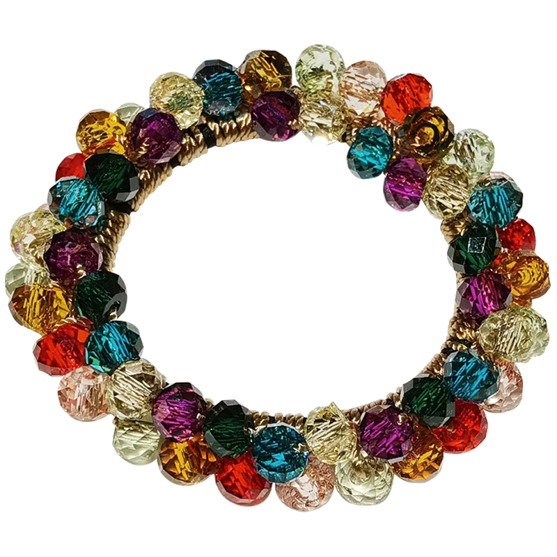 Korean Korean Colorful Crystal Hair Ring Female Temperament Tie Head ...