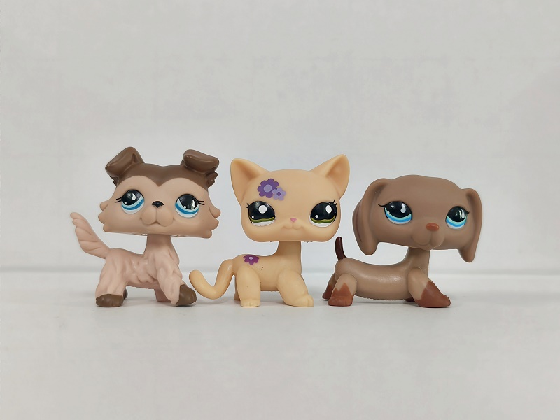 3pcs/lot LPS Figure Yellow Cat Brown Dog #893#1962 Littlest Pet Shop ...