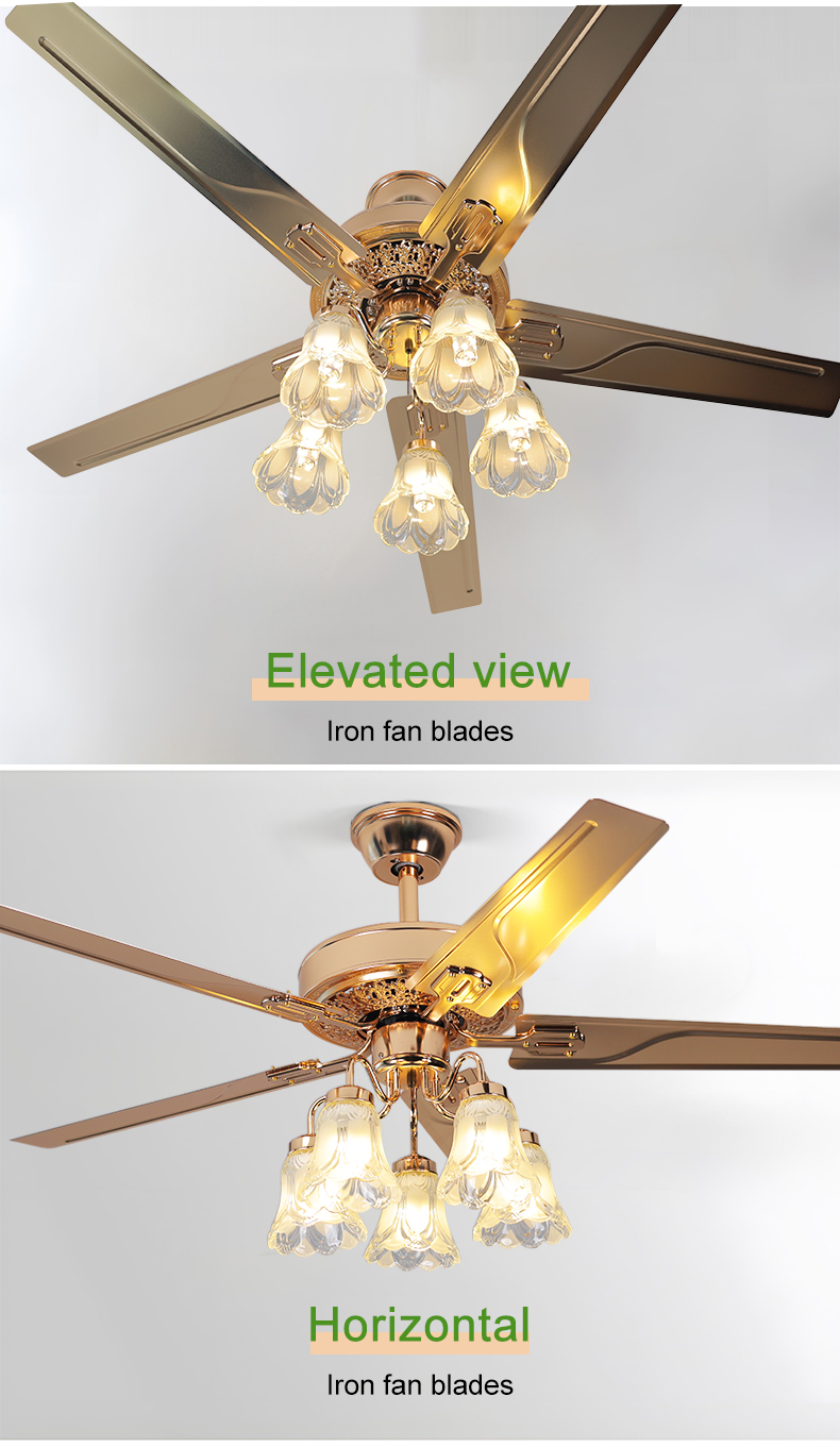GEJIESE 52 Inch Ceiling Fan With Light Luxury Natural Fan Home ...