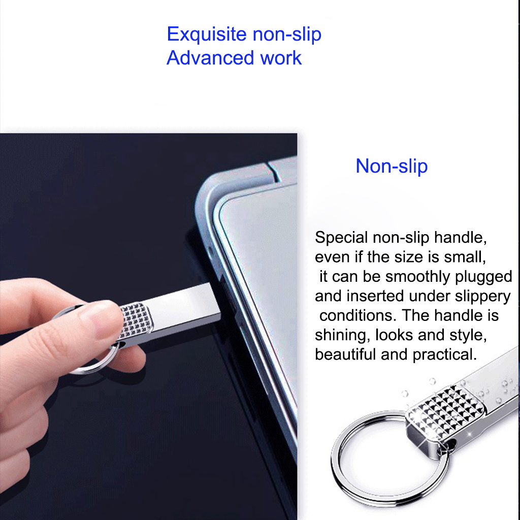 Silver Metal Portable Flash Driver 2TB, 1TB, 512GB, 256GB, 128GB, 16GB ...