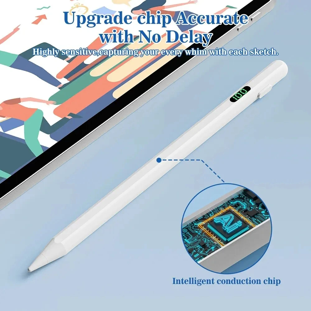 Universal stylus with palm rejection, tilt shading, and magnetic ...