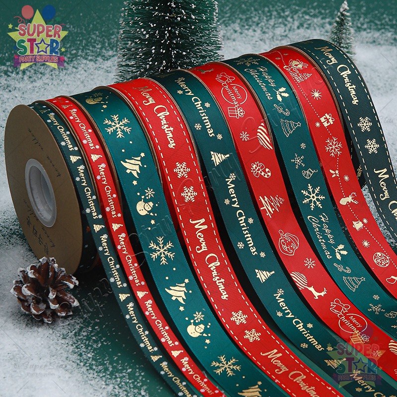 25yard Christmas Decoration Ribbon Printed Christmas Elk Ribbon for ...