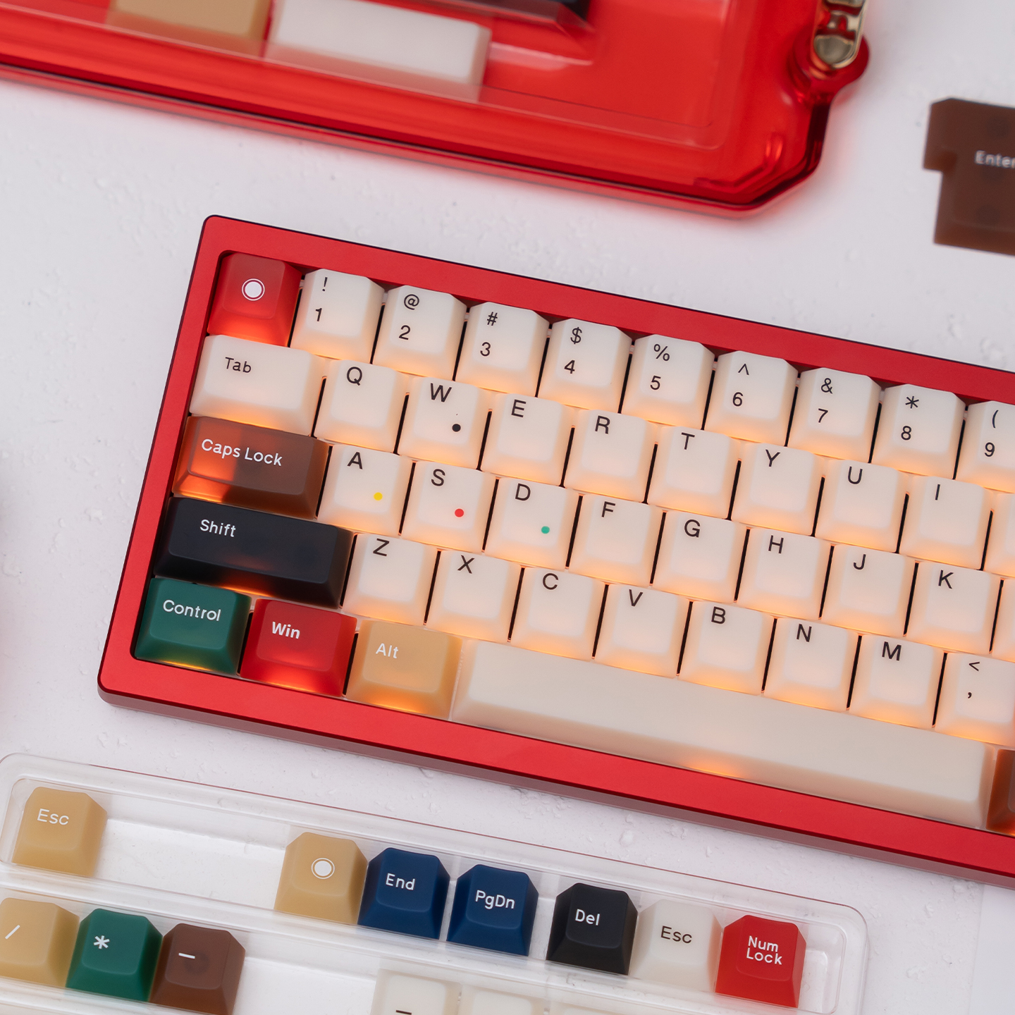 Retro Light Keycap Soft touch surface fog Cherry profile keycaps set ...