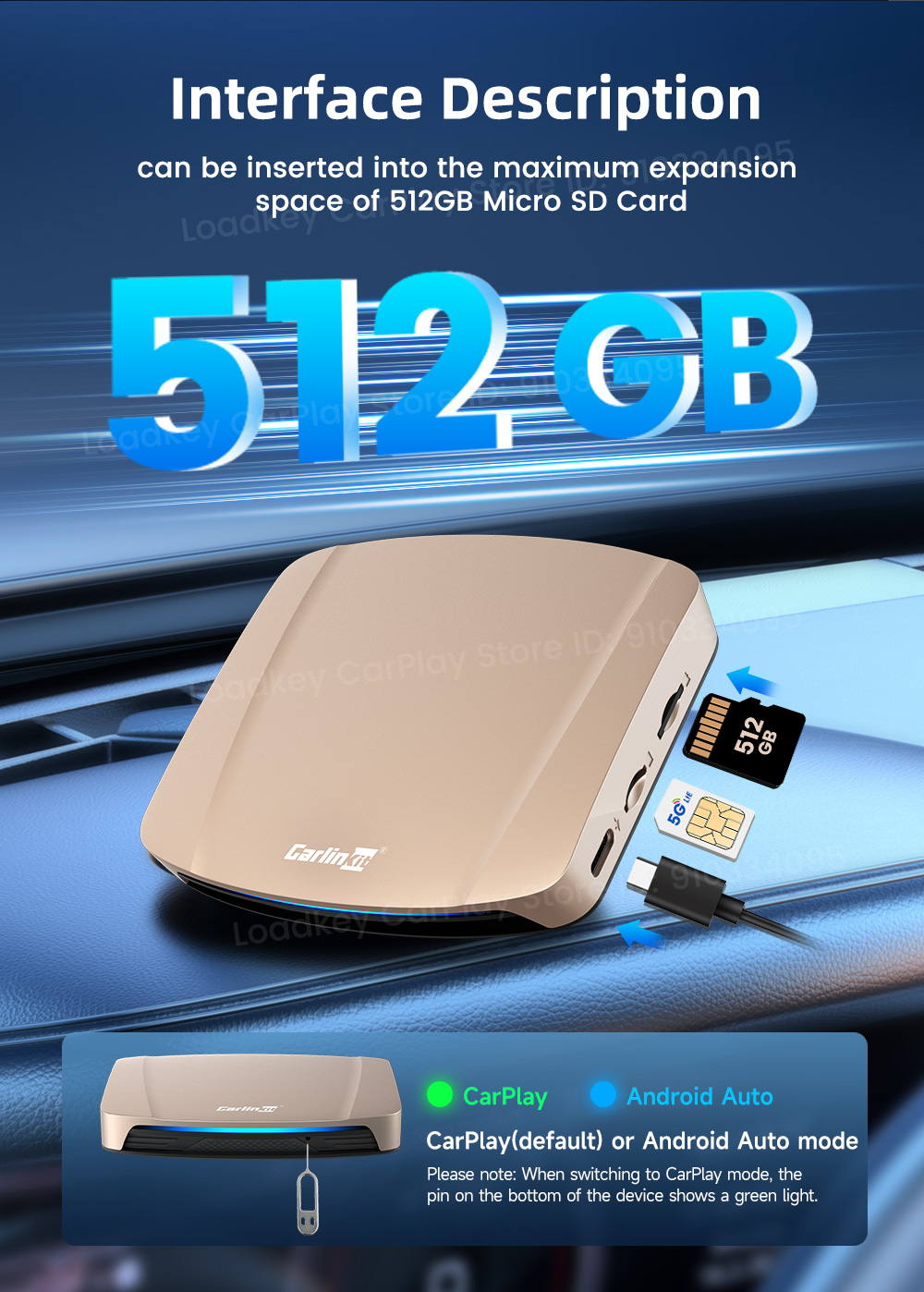 Carlinkit Android 15 AI Box Ultra 8+256G Wireless Carplay Car Streaming ...