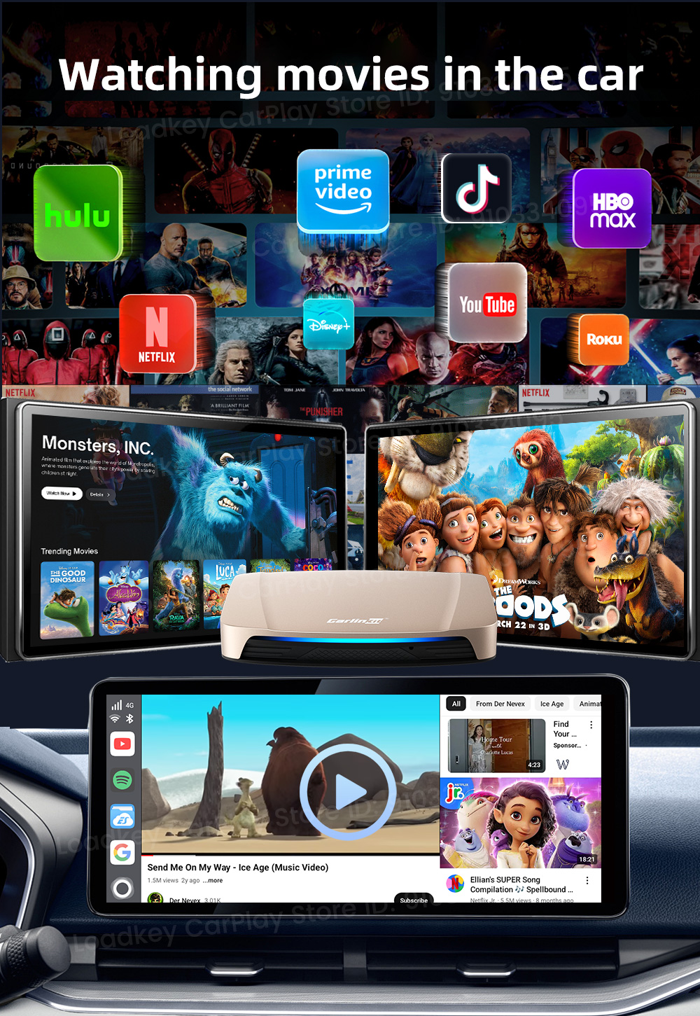 Carlinkit Android 15 AI Box Ultra 8+256G Wireless Carplay Car Streaming ...