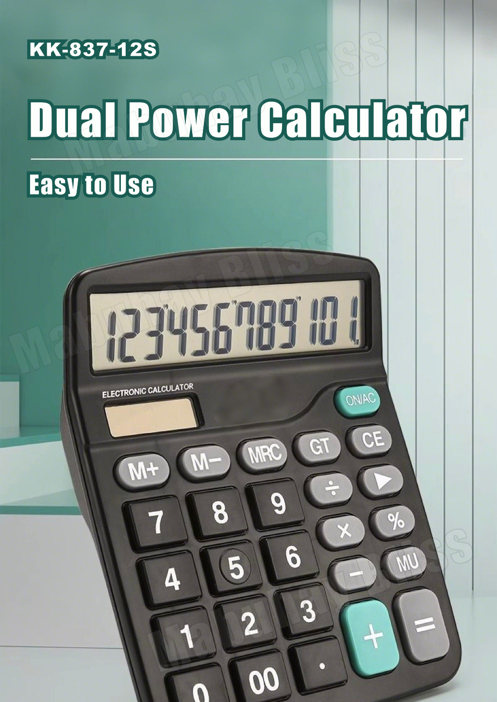 Electronic Calculator 12 Digit Display Multi-functional Big Button for ...