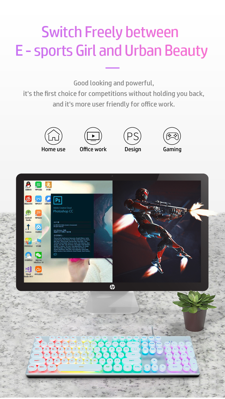 HP Gaming Keyboard | Rainbow LED Backlit & 26-Key Anti-Ghosting | Retro ...