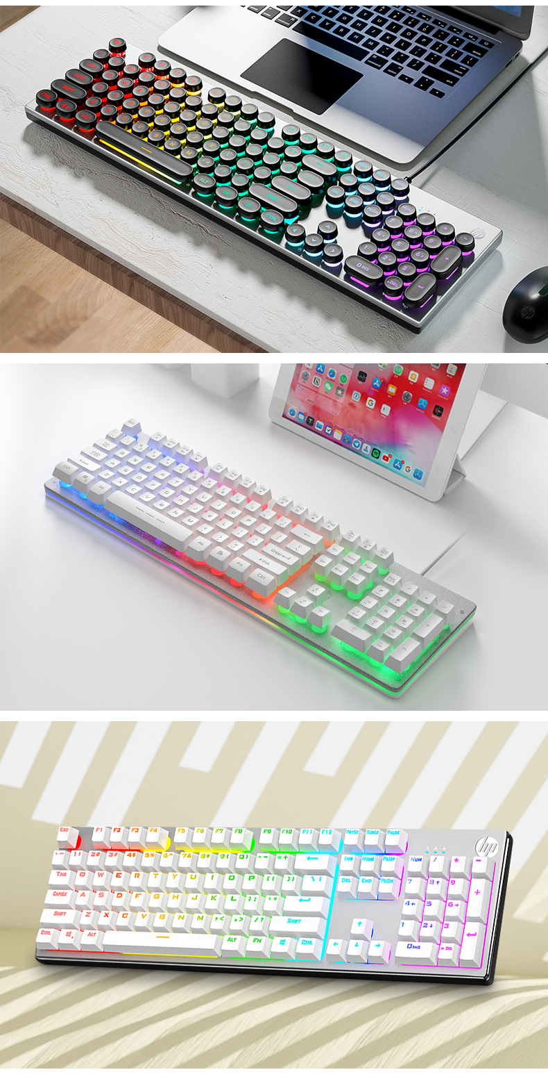 HP Gaming Keyboard | Rainbow LED Backlit & 26-Key Anti-Ghosting | Retro ...