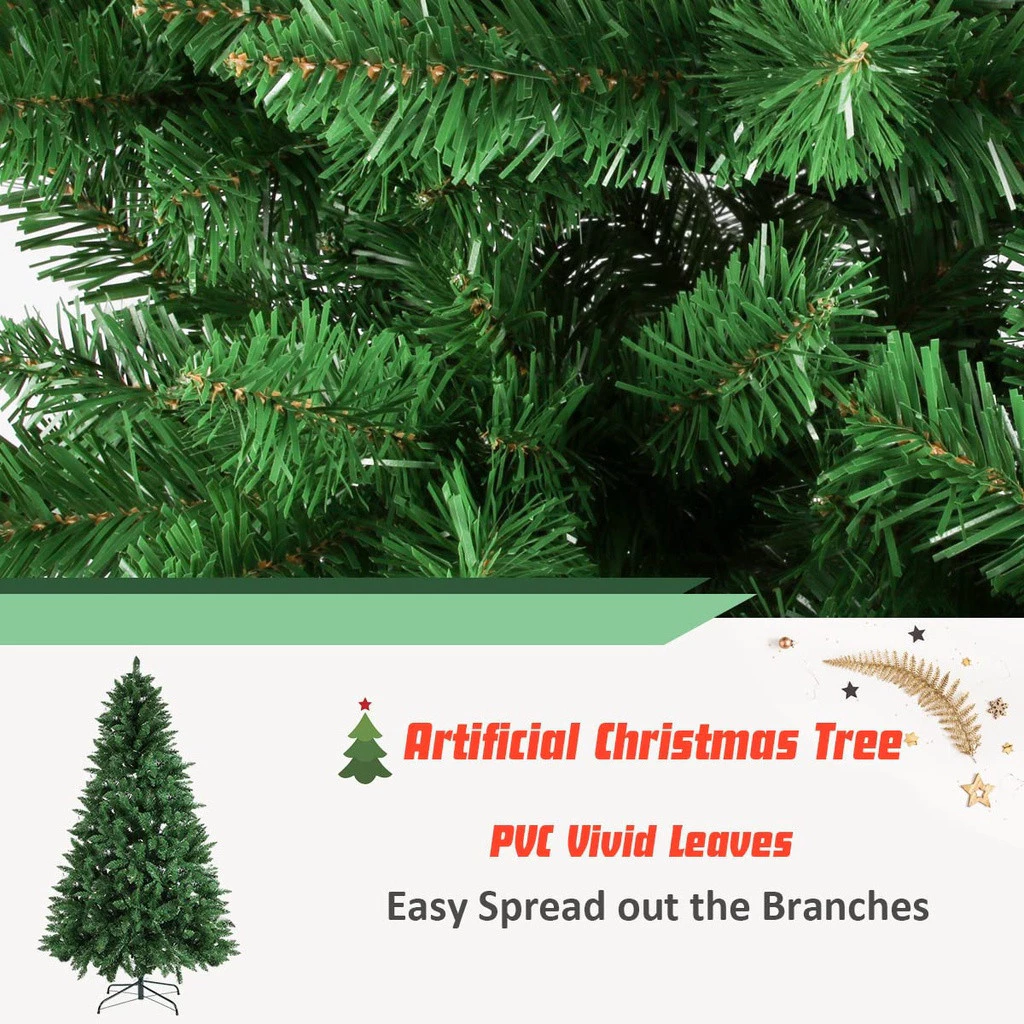 TIDY Christmas Tree 3/4/5/6FT PVC Super Thick PVC Tree for Holiday ...
