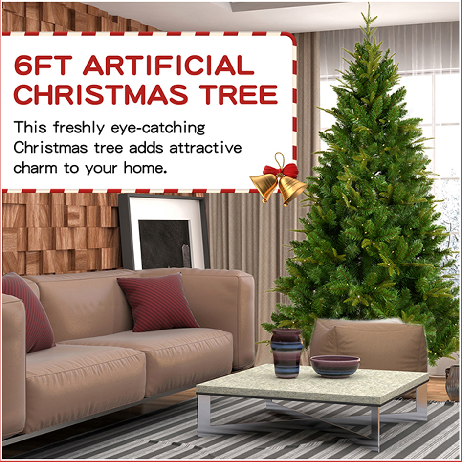 TIDY Christmas Tree 3/4/5/6FT PVC Super Thick PVC Tree for Holiday ...