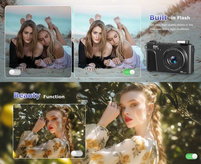 VETEK D300 camera, 8K Digital Camera for Photography , camera for ...