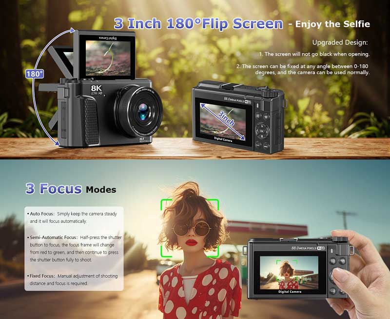 VETEK D300 camera, 8K Digital Camera for Photography , camera for ...