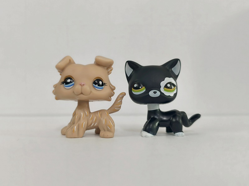 2pcs/lot Littlest Pet Shop Toy Yellow Dog Black Cat #1194#2249 Animal ...