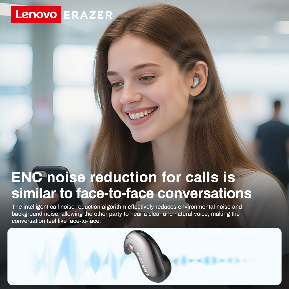 Lenovo ERAZER XF58 LED HIFI Bluetooth Earphones V6.0 AI Translation ...