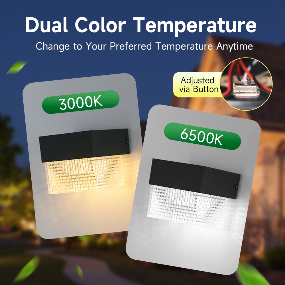 Solar Wall Lamp 2 Colors Wall Light Outdoor Waterproof IP65 Crystal LED ...