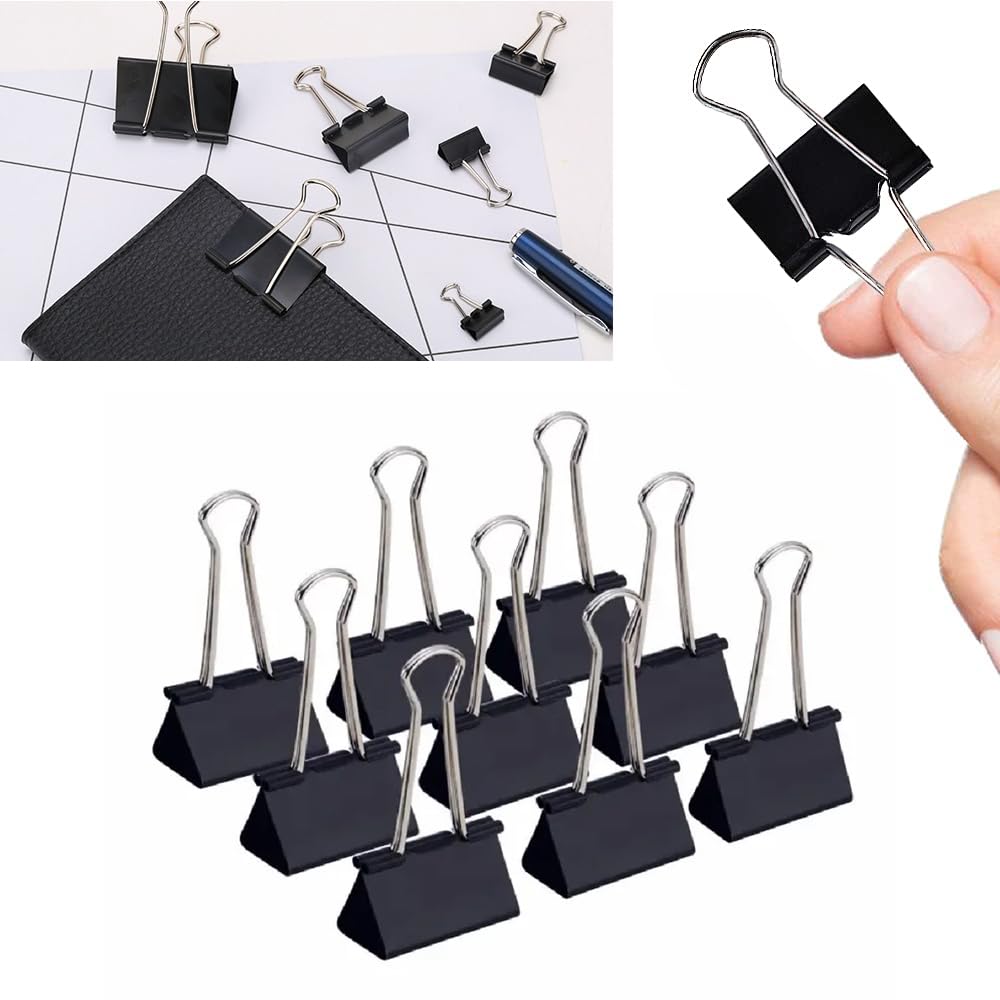 Butterfly Clips Kit Paper Binder Clips 15/19/25/32/41/51mm Black ...