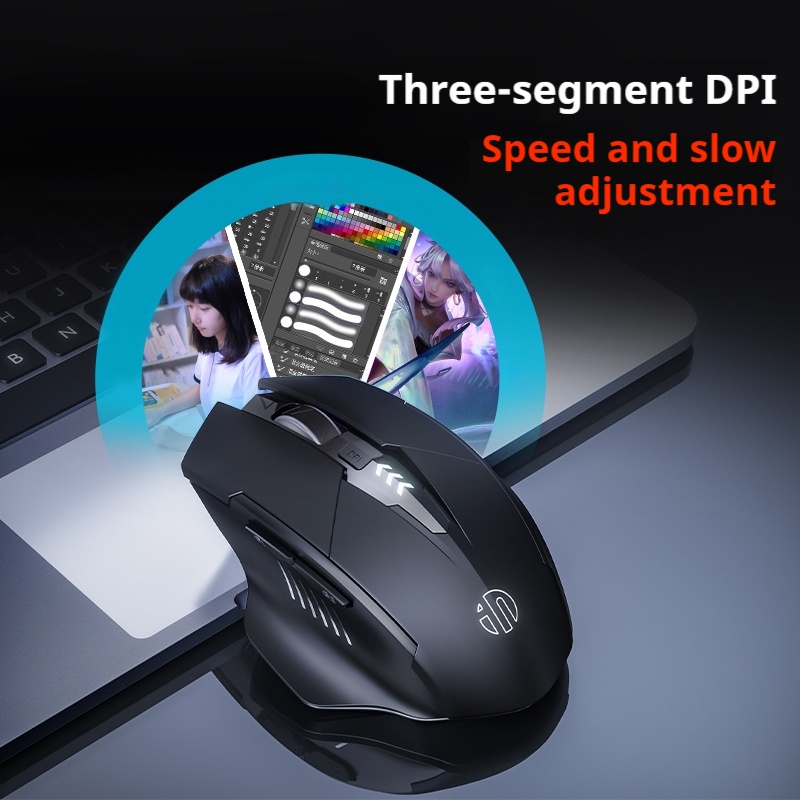 INPHIC A1 Wireless Mouse Bluetooth+2.4G tri-mode Rechargeable ...