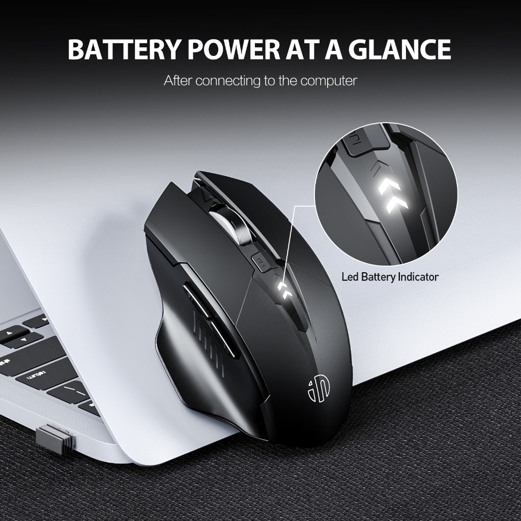 INPHIC A1 Wireless Mouse Bluetooth+2.4G tri-mode Rechargeable ...