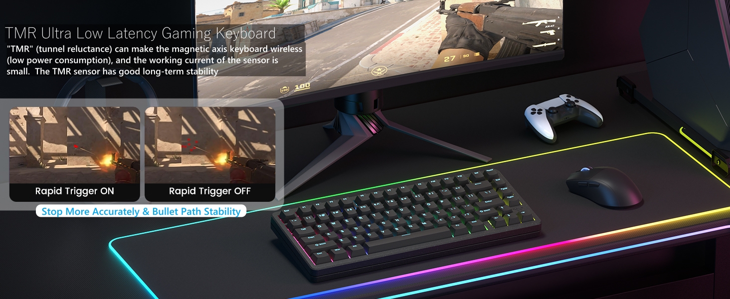 Womier SK75 TMR 75% Wireless Magnetic Keyboard Rapid Trigger Tri-Mode ...