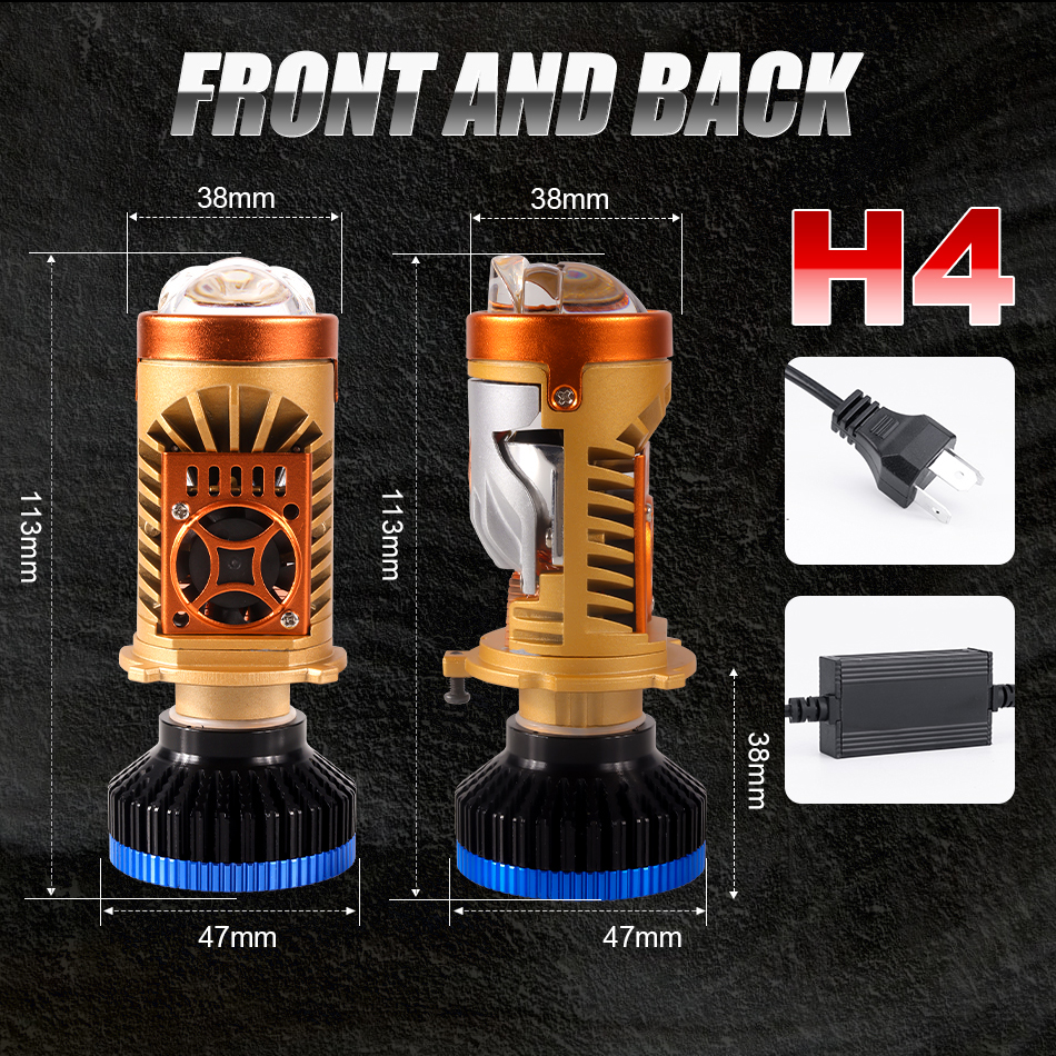 H4 LED Canbus Car Headlight Bulb Mini Laser Projector Lens 6000K 3000K ...