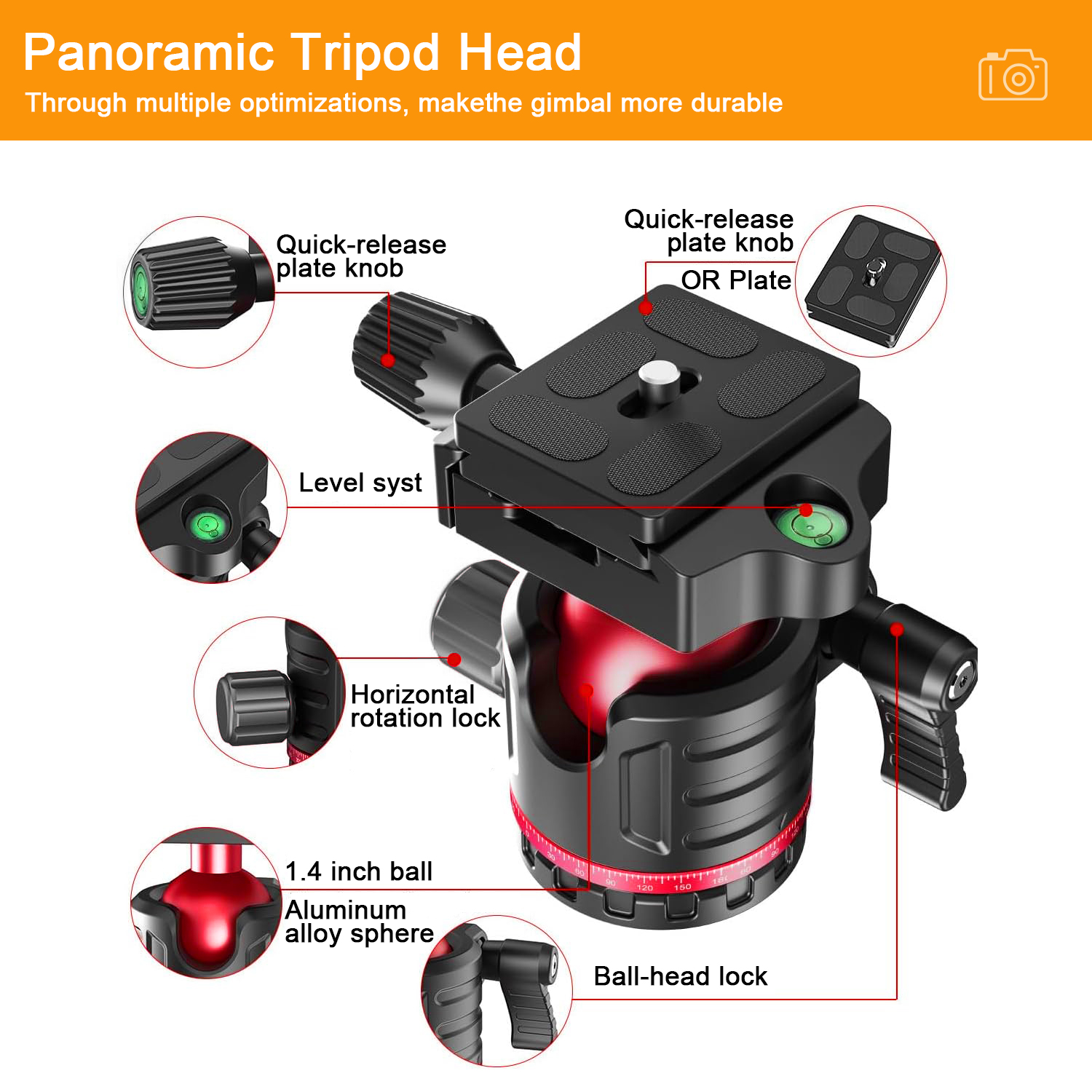 Zomei tripod Q188/Q200 190CM/200CM Camera tripod Aluminum Alloy Tripod ...