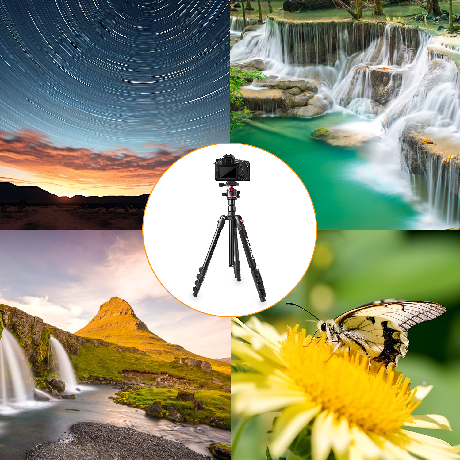Zomei tripod Q188/Q200 190CM/200CM Camera tripod Aluminum Alloy Tripod ...