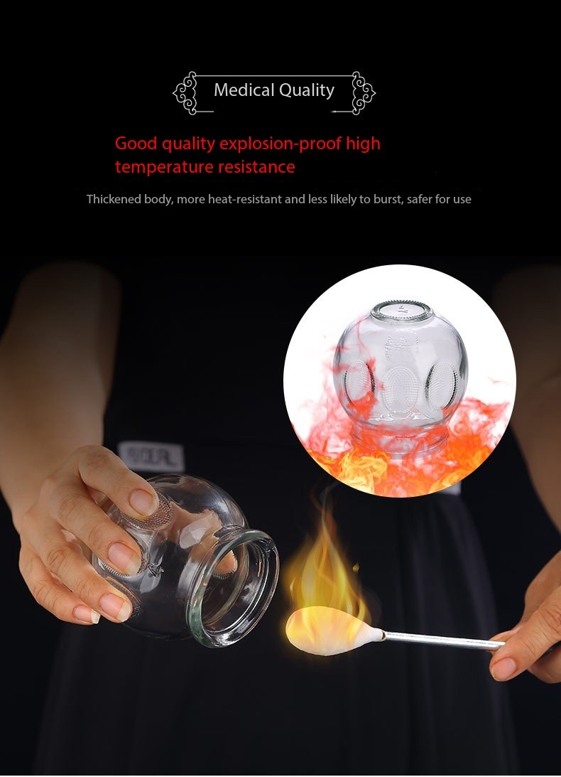 5 /10 /12PCS Ventosa Set Glass Cupping THerapy Body Relaxation Massage ...