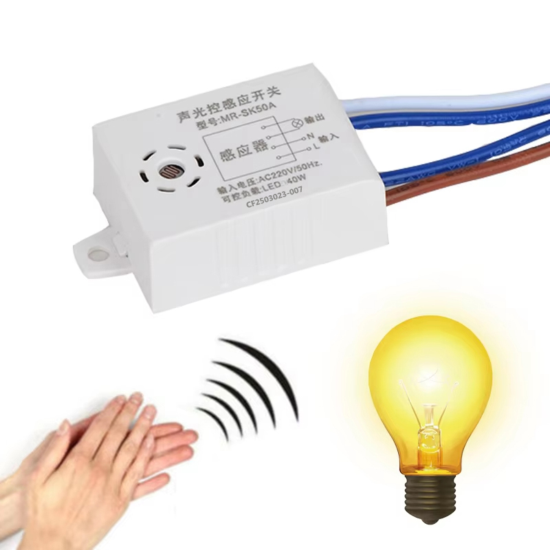 220V Sensor Smart Light Switch On Off Detector Sound Voice Smart Auto ...