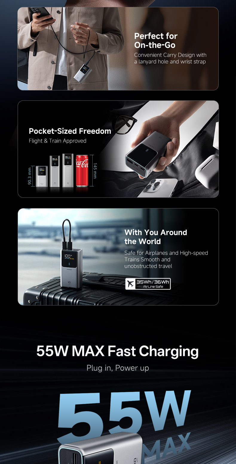 【Christmas Gift】 CUKTECH CCC Certified Mini 55W Fast Charging Power Bank 10000mAh Super Compact ...