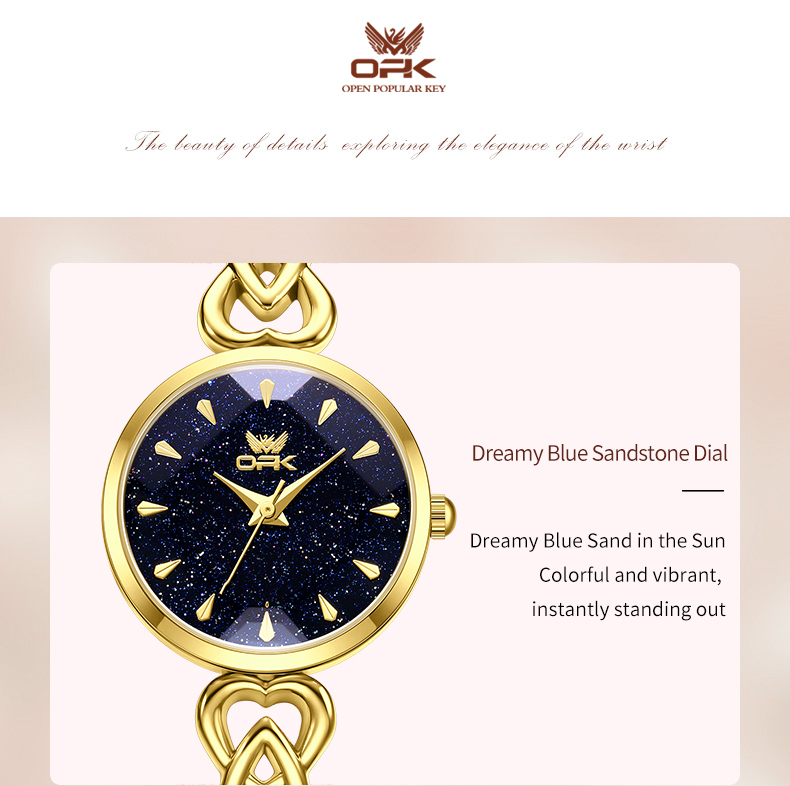 OPK Watch For Woman Waterproof Original Stainless Steel Quartz Gold ...