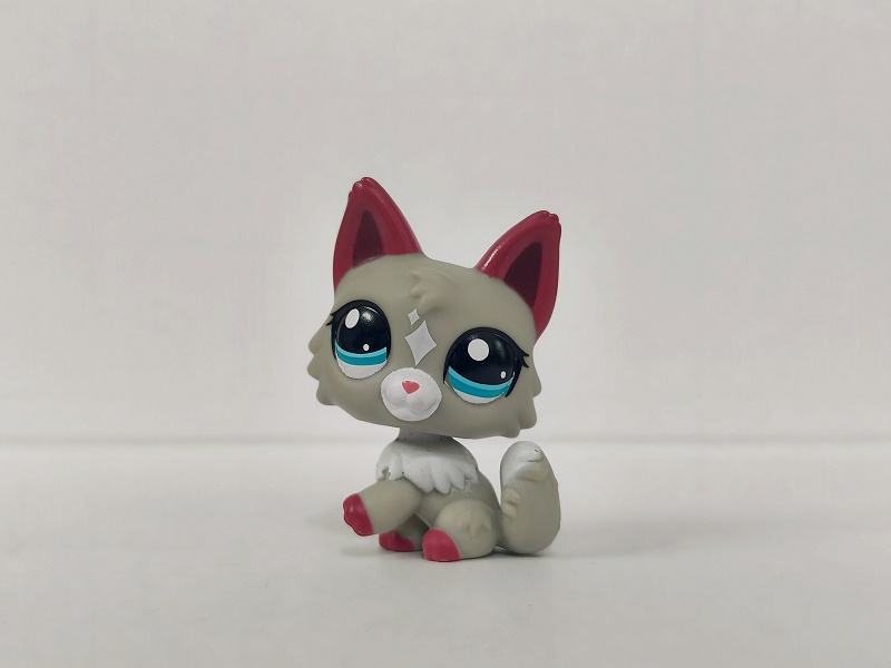 LPS Toy Littlest Pet Shop Persian Wolf Gray White Pink #25 Animal ...
