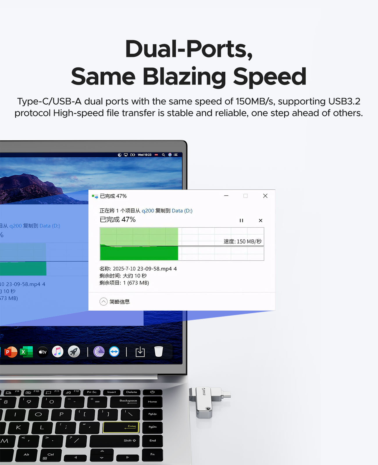 ORICO Dual-Head Type C 2in1 Flash Drive 64GB 128GB 256GB High Speed USB ...