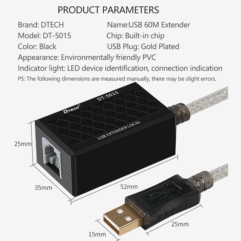 DTECH USB over Ethernet Extender Kit USB to RJ45 Adapter Converter ...