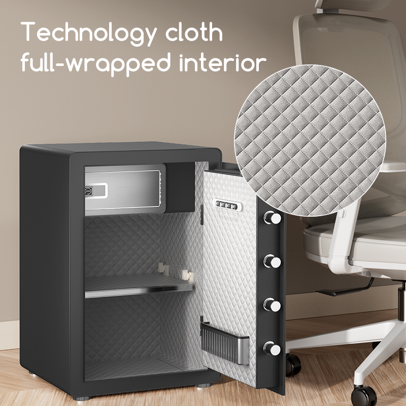 Deli Luxury Leather Safe Deposit Box With Lock Electronic Digital Security Cash Box Safety Vault ...