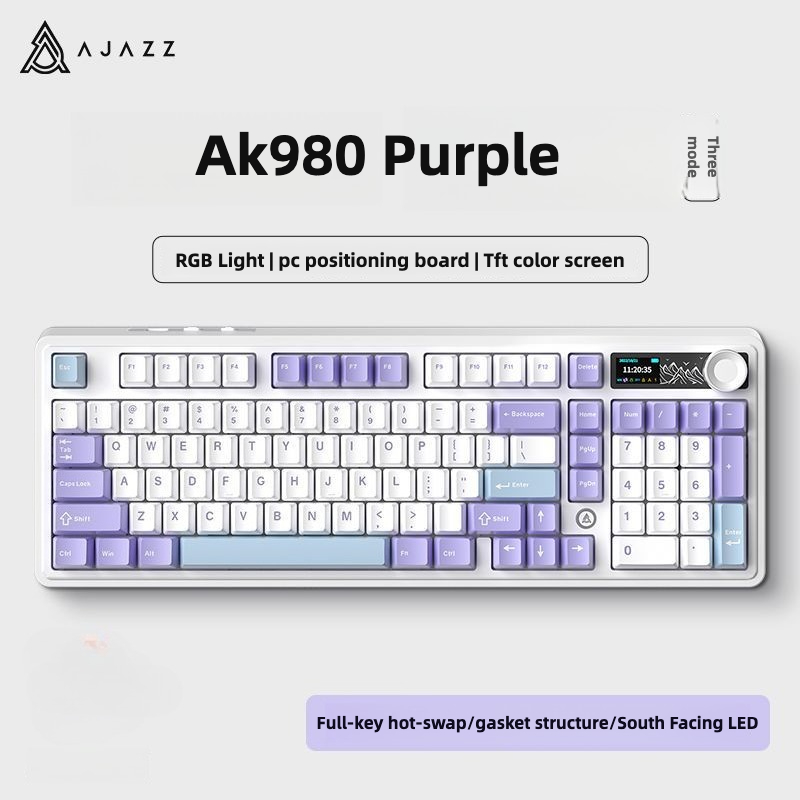 AJAZZ AK980 AK980v2 Mechanical Keyboard 2.4g Wireless Bluetooth Three ...