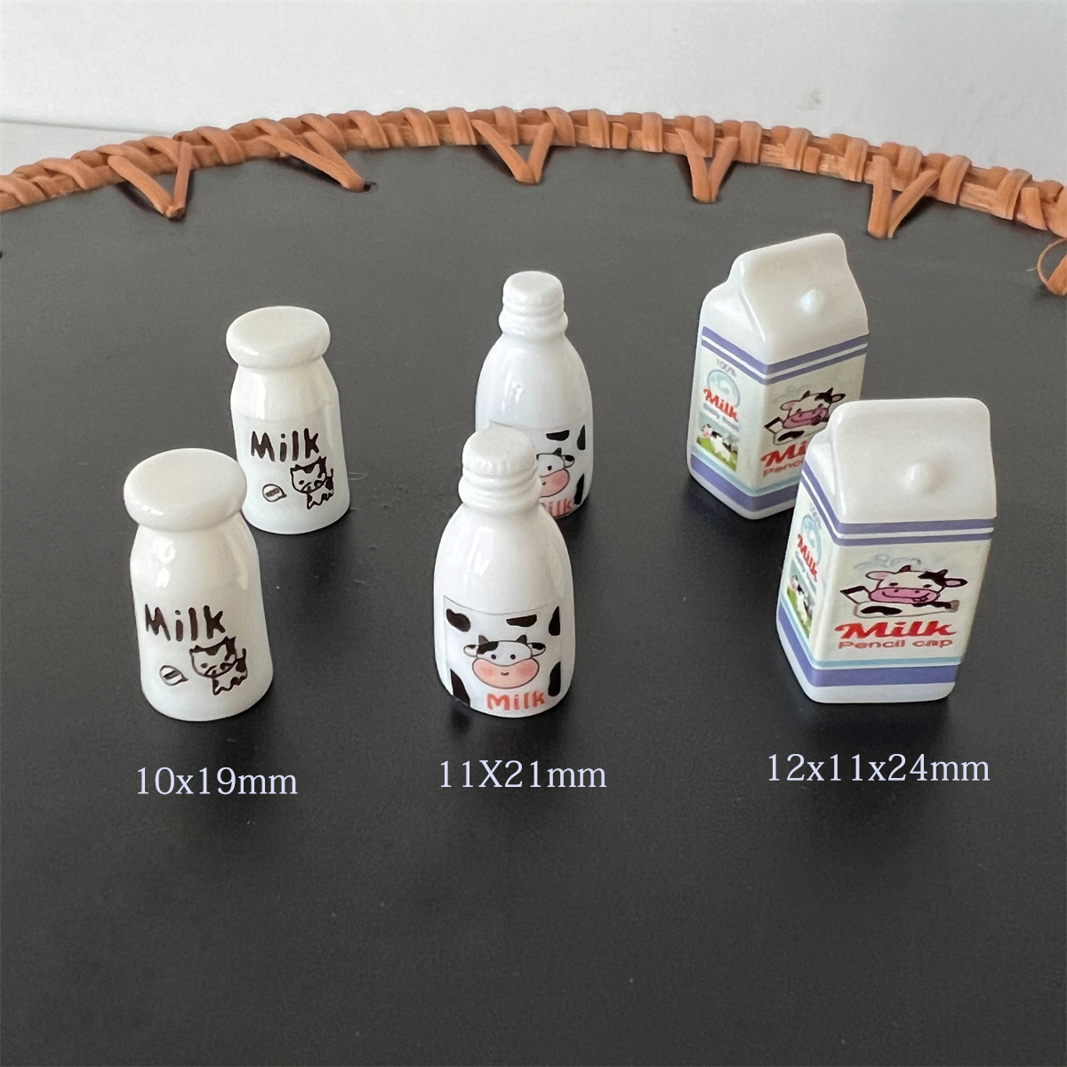 6pcs Set Mini Carton of Milk Miniature Model Milk Bottle Dollhouse ...