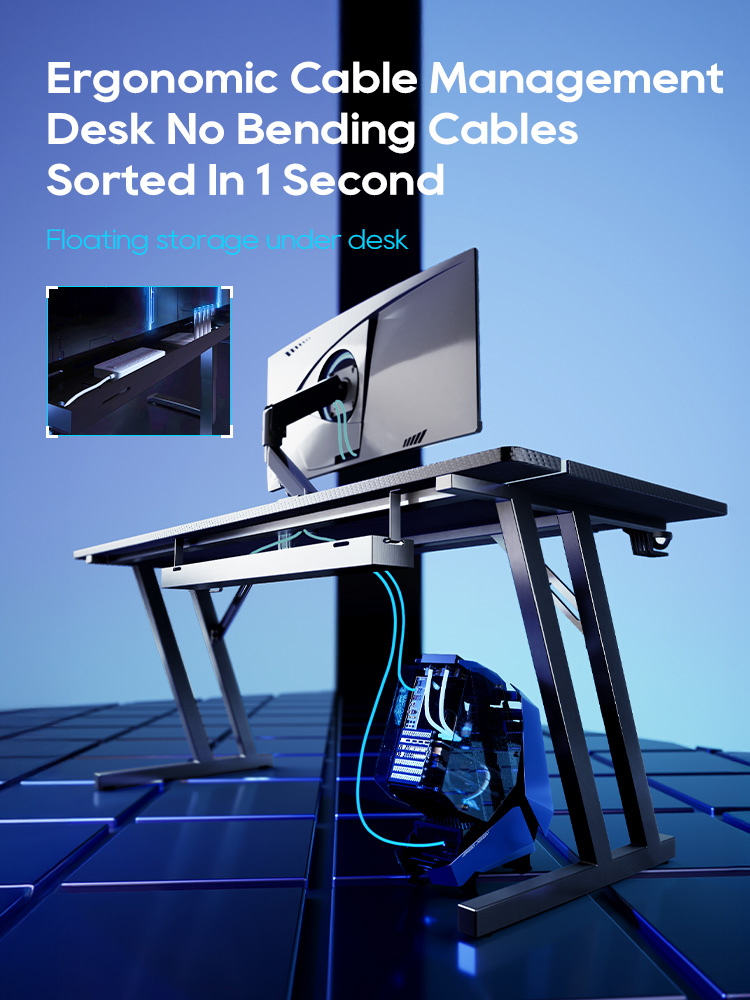 【Split-Top Table】YISONG Carbon Fiber Gaming Table Computer Office Table ...
