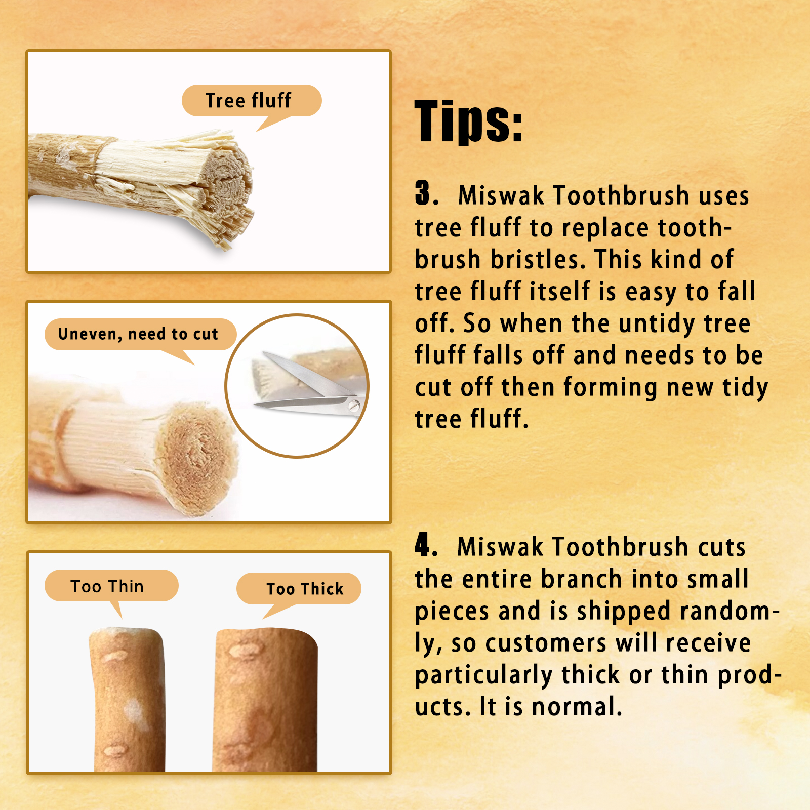 FREEGRIN Miswak Sticks for Teeth - Vacuum-Sealed Traditional Miswak ...