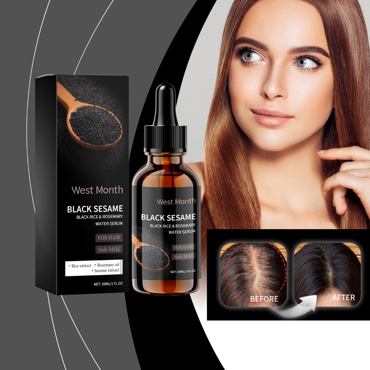 WEST MONTH Black Sesame Hair Treatment – Nourishes, Moisturizes ...
