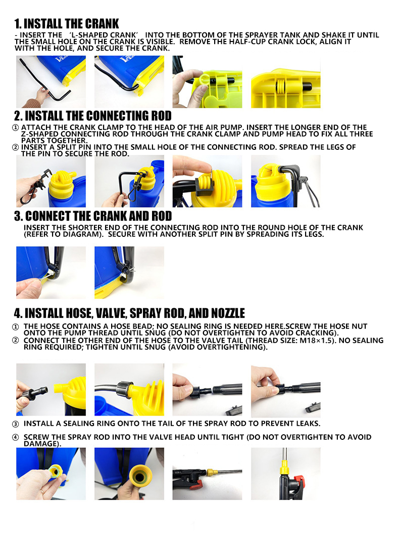 Backpack Manual Sprayer 16L/20L for Garden & Small Farm with Adjustable ...