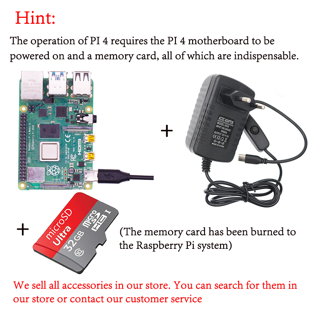 Raspberry Pi 4th Generation B-Type Raspberry Pi 4 4B 8GB 1GB 2GB 4GB ...